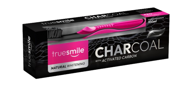 True Smile Toothbrush & Toothpaste 100ml Charcoal Natural Whitening ...
