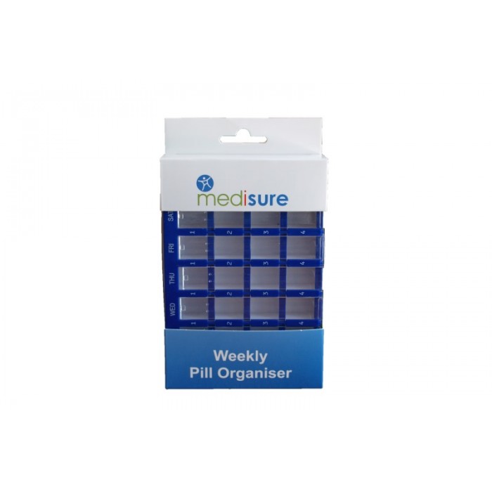 **Medisure Weekly Pill Organiser (28 Compartment Slide Cover ...