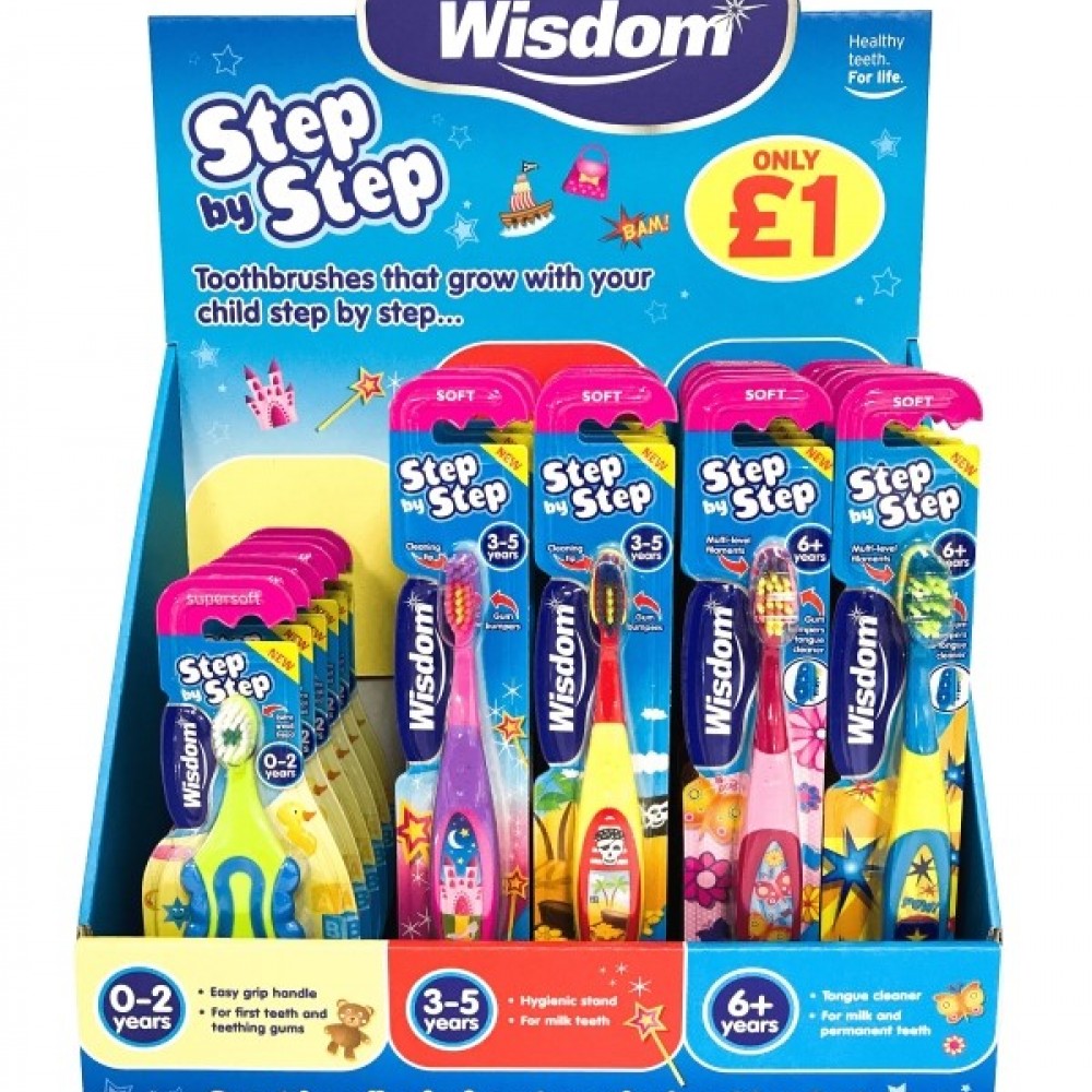 Wisdom Step By Step Toothbrush CDU - Hampdens - Wholesale Supplier to ...