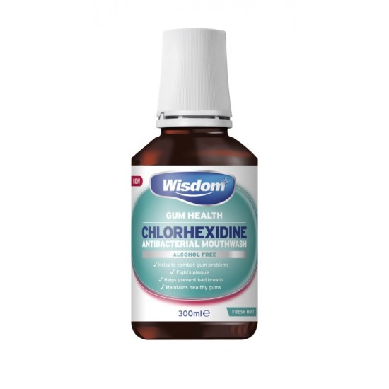 Wisdom Chlorhexidine Alcohol FREE Mouthwash 300ml Fresh Mint - Hampdens ...