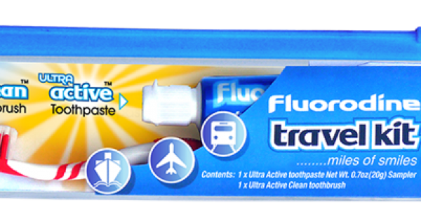 Fluorodine Travel Kit - Toothbrush & Toothpaste in Travel Wallet ...
